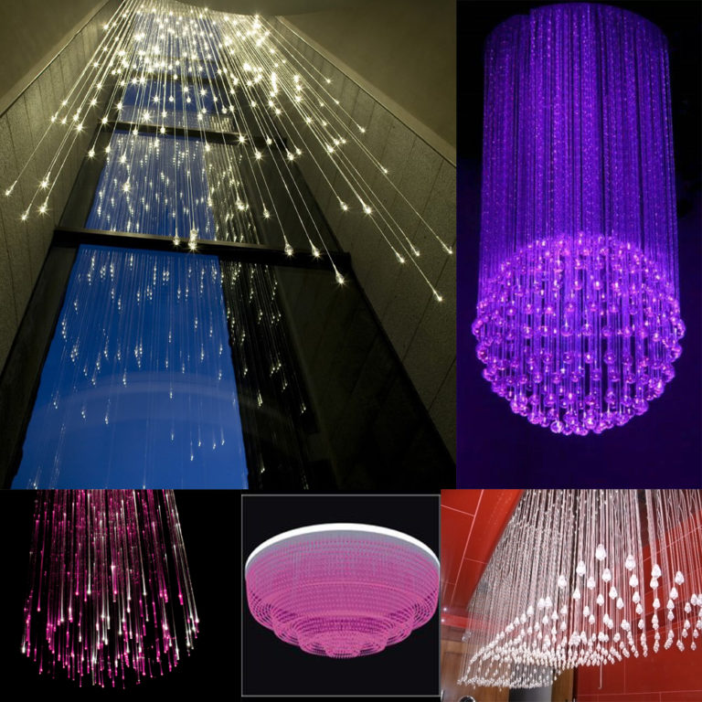 Dual Spiral DIY Fiber Optic Chandelier - SanliLED.cn
